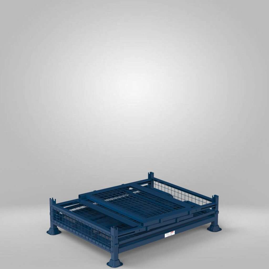 CE / UKCA Certified Collapsible Metal Pallet – Half Drop Front | Lowe