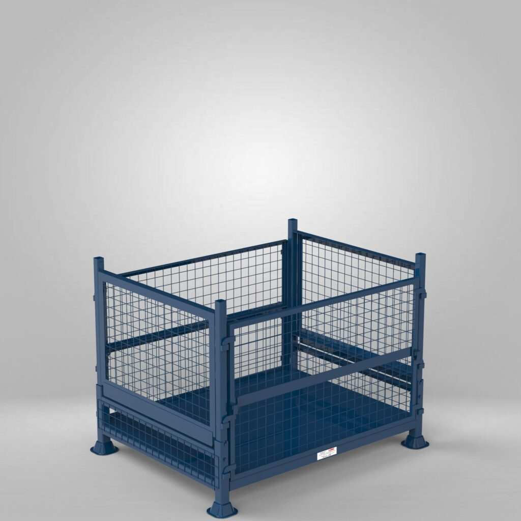 CE / UKCA Certified Collapsible Metal Pallet – Half Drop Front | Lowe