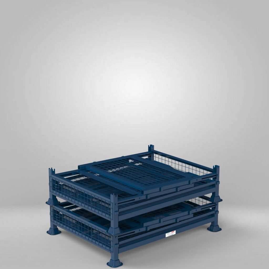 CE / UKCA Certified Collapsible Metal Pallet – Half Drop Front | Lowe
