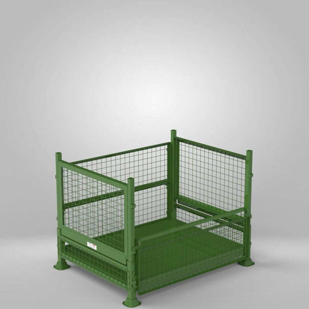 CE / UKCA Certified Collapsible Metal Pallet – Half Drop Front | Lowe
