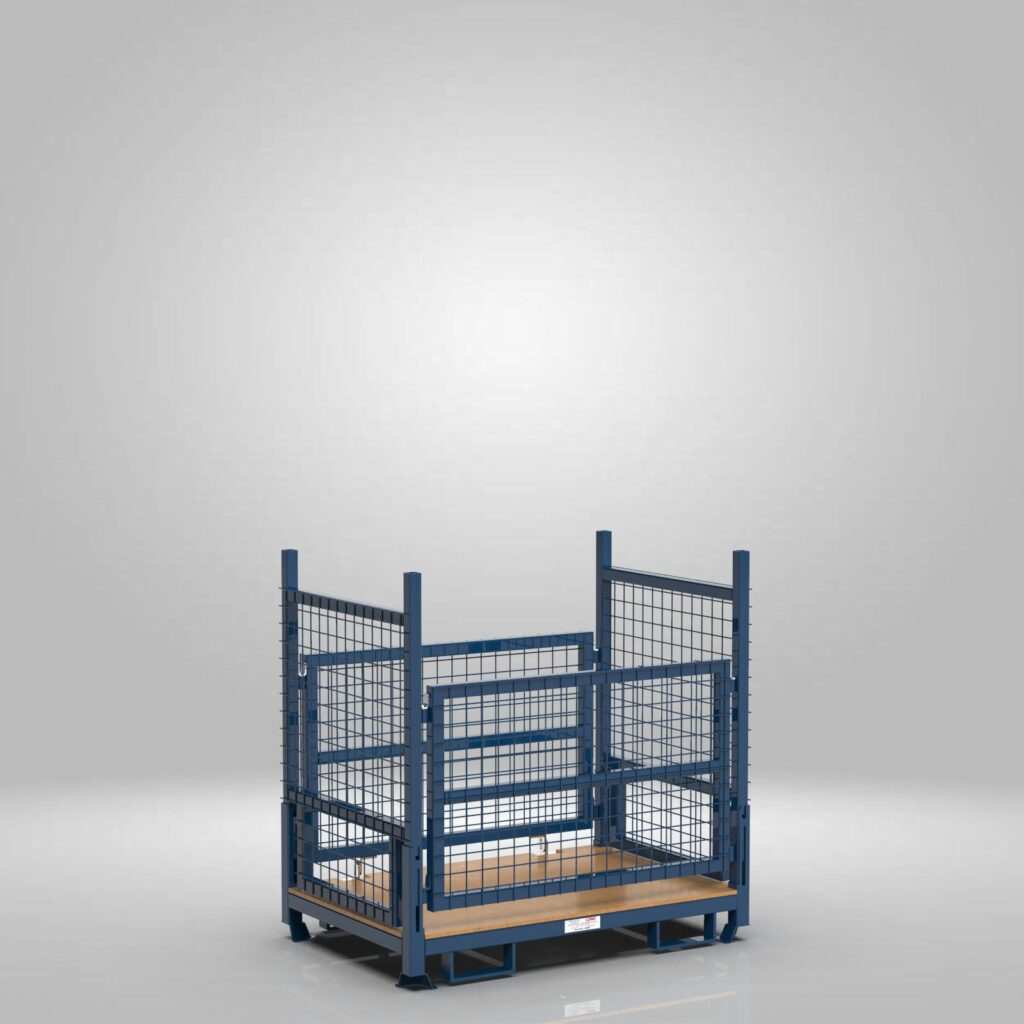 CE / UKCA Certified Collapsible Metal Pallet – Half Drop Front | Lowe